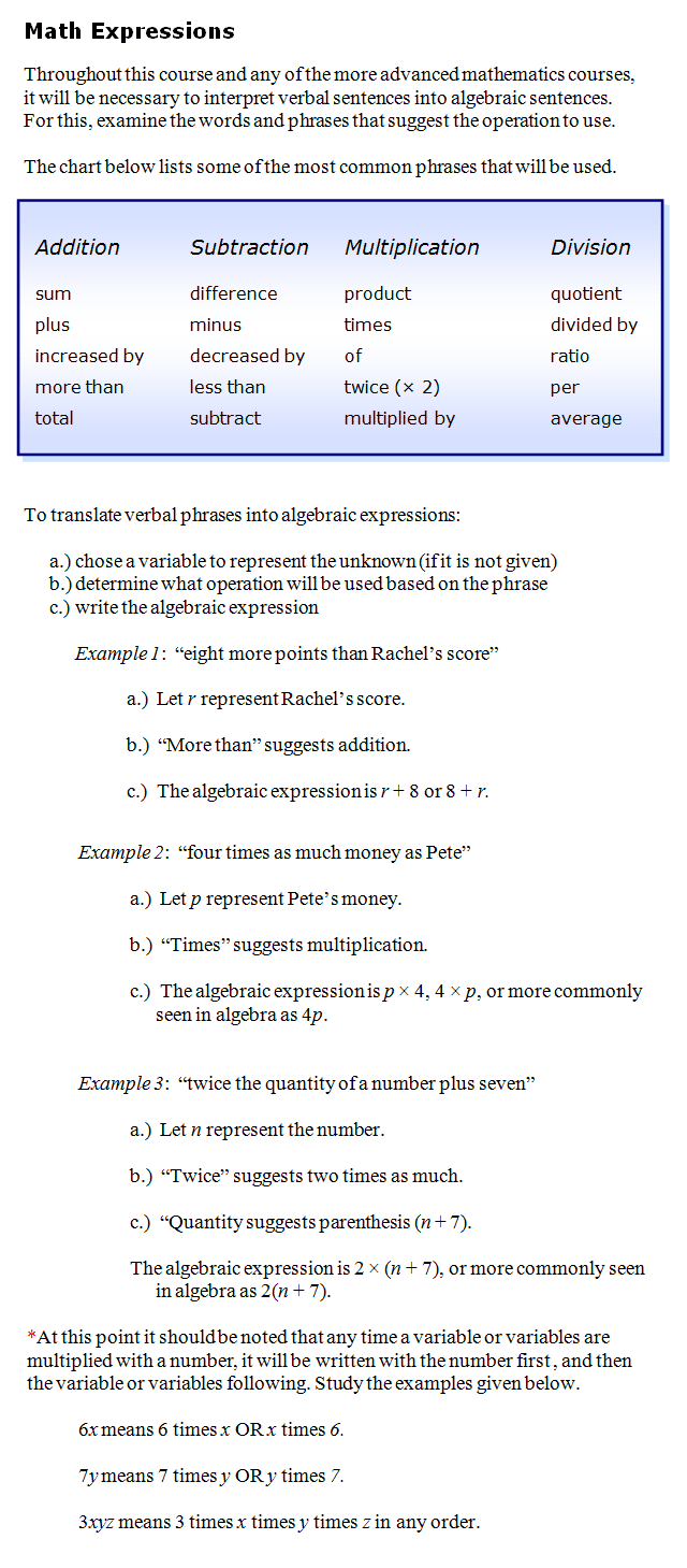 Expressions, Sequences, and Logic