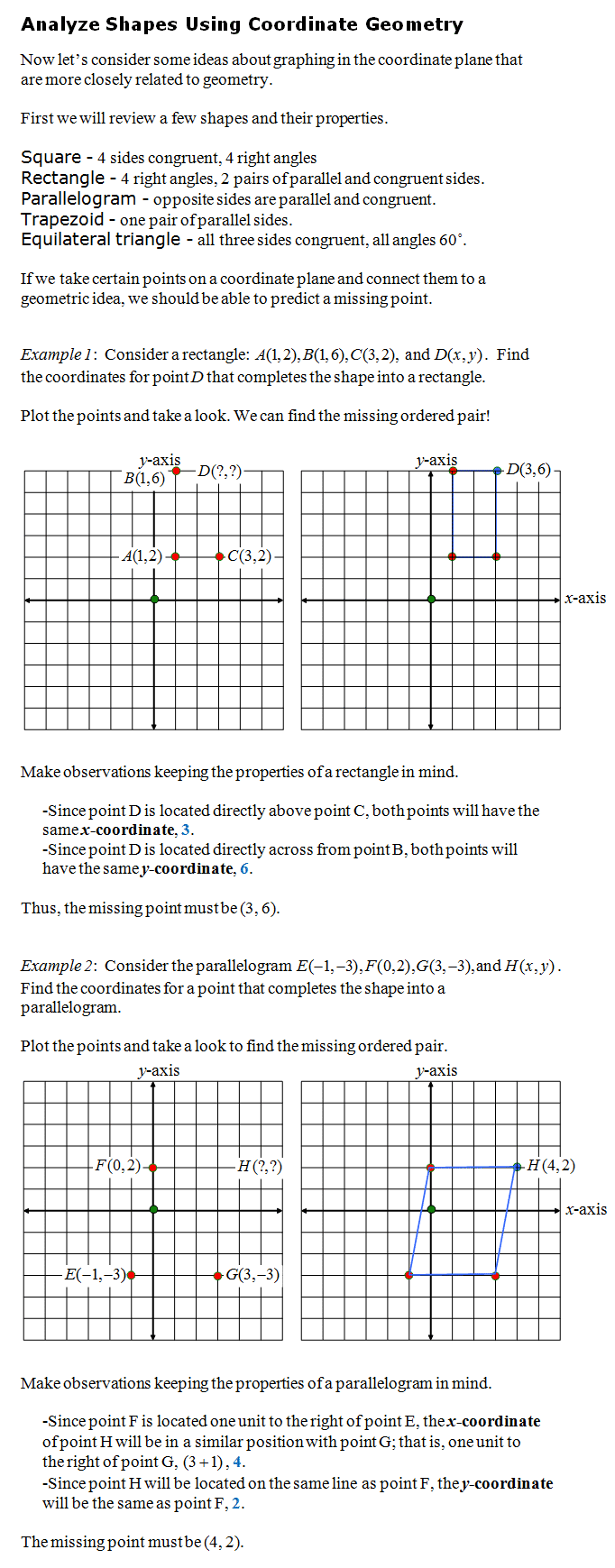Integers and Coordinate Geometry