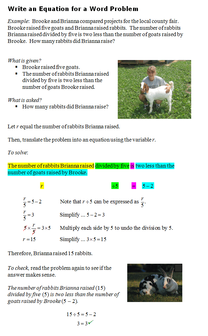 Expressions and Equations